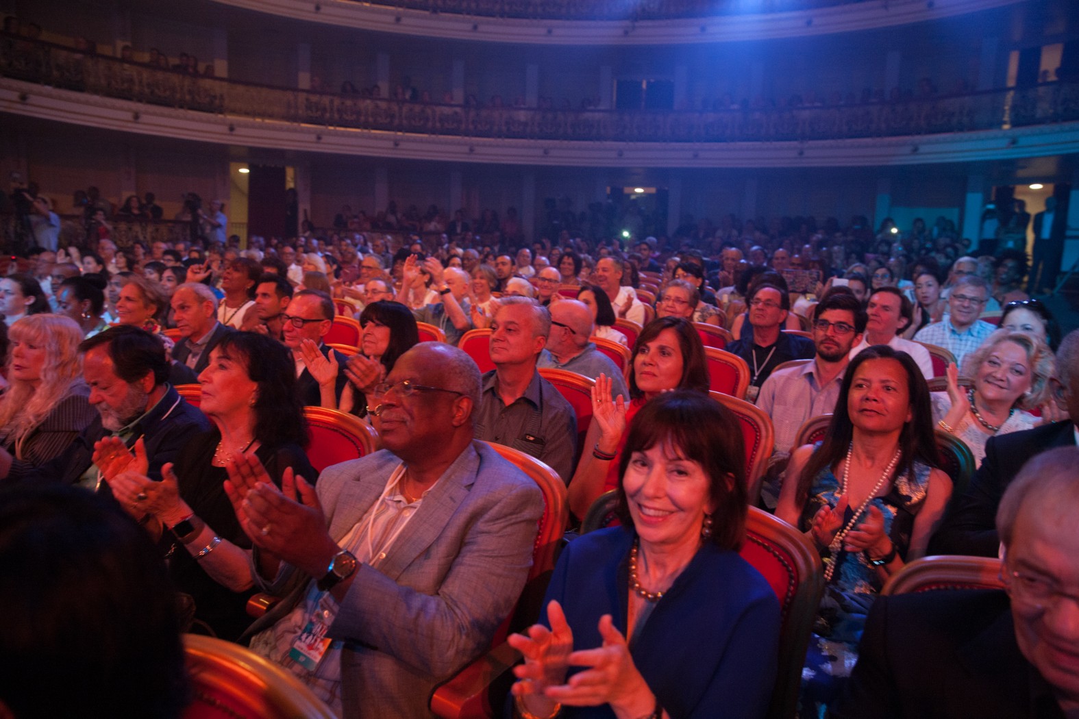 The audience applauds following a performance during the 2017 ...